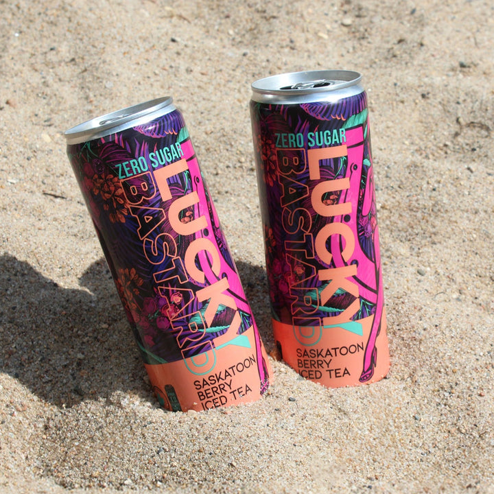 LUCKY BASTARD ZERO SUGAR SASKATOON BERRY ICED TEA - 12 PACK – Lucky ...